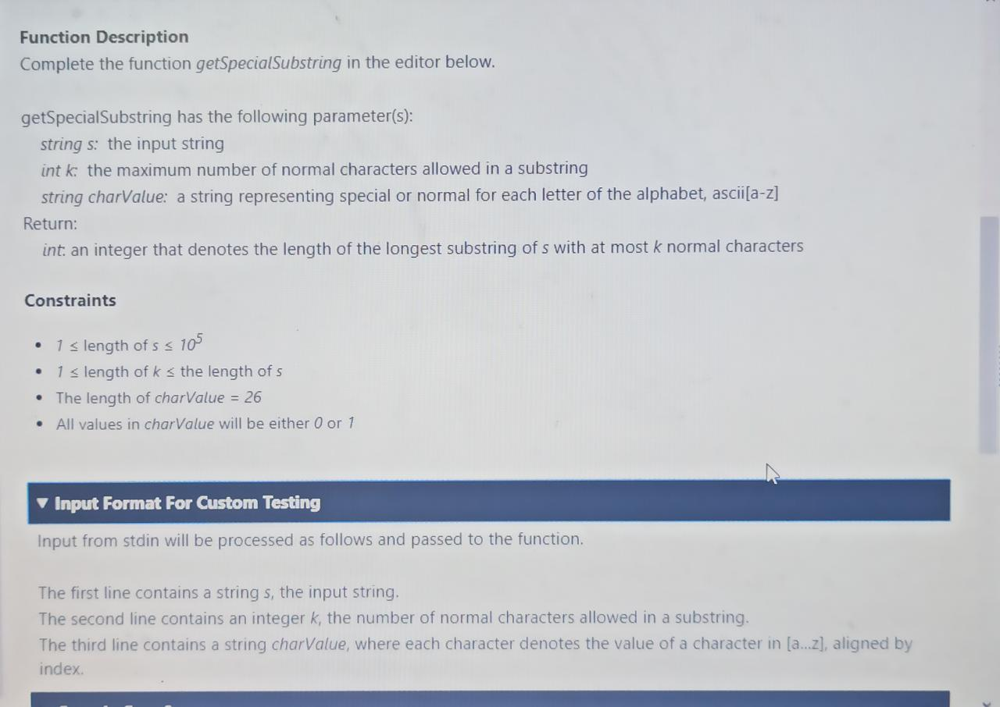 Intelligent Substring Online Assessment Stuck In The ion