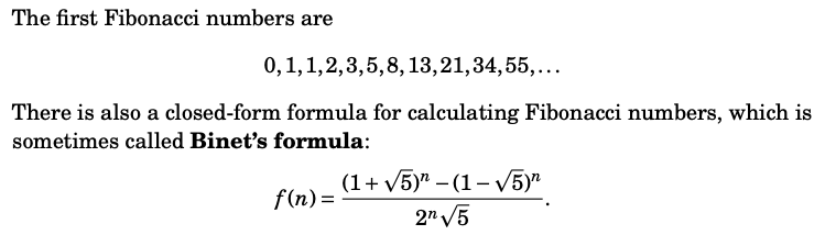 Binet Formula Easy Java Solution - LeetCode Discuss Binet Formula Easy Java Solution - LeetCode Discuss