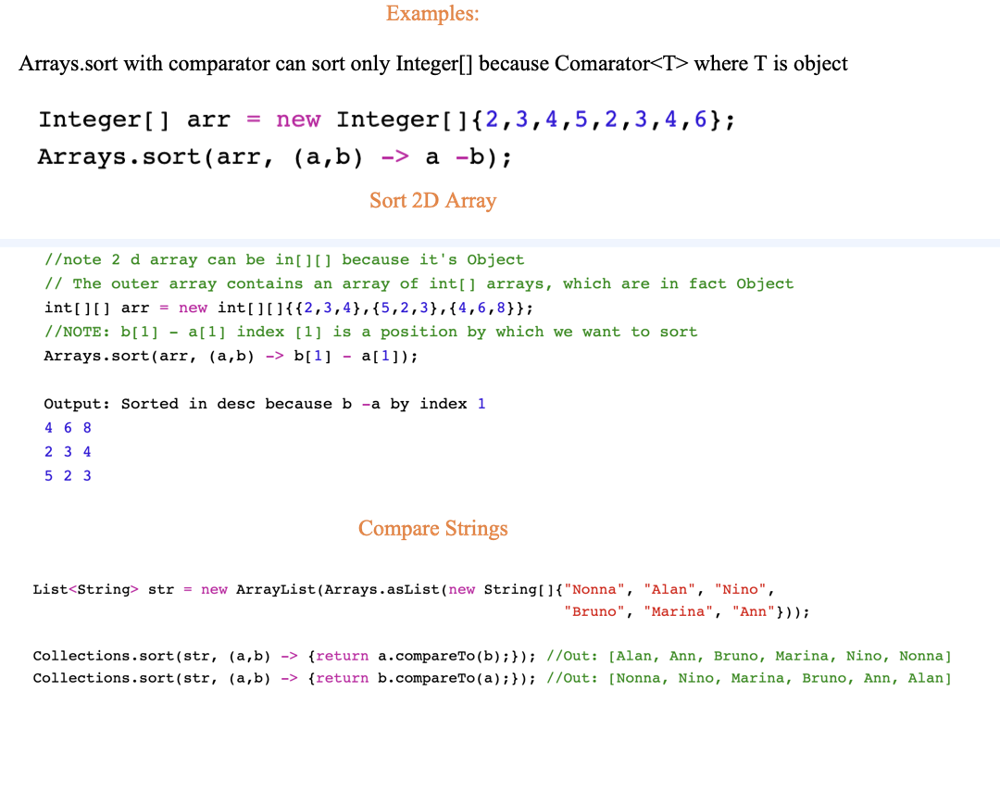Guide - Comparator to Sort Objects [Java] - LeetCode Discuss