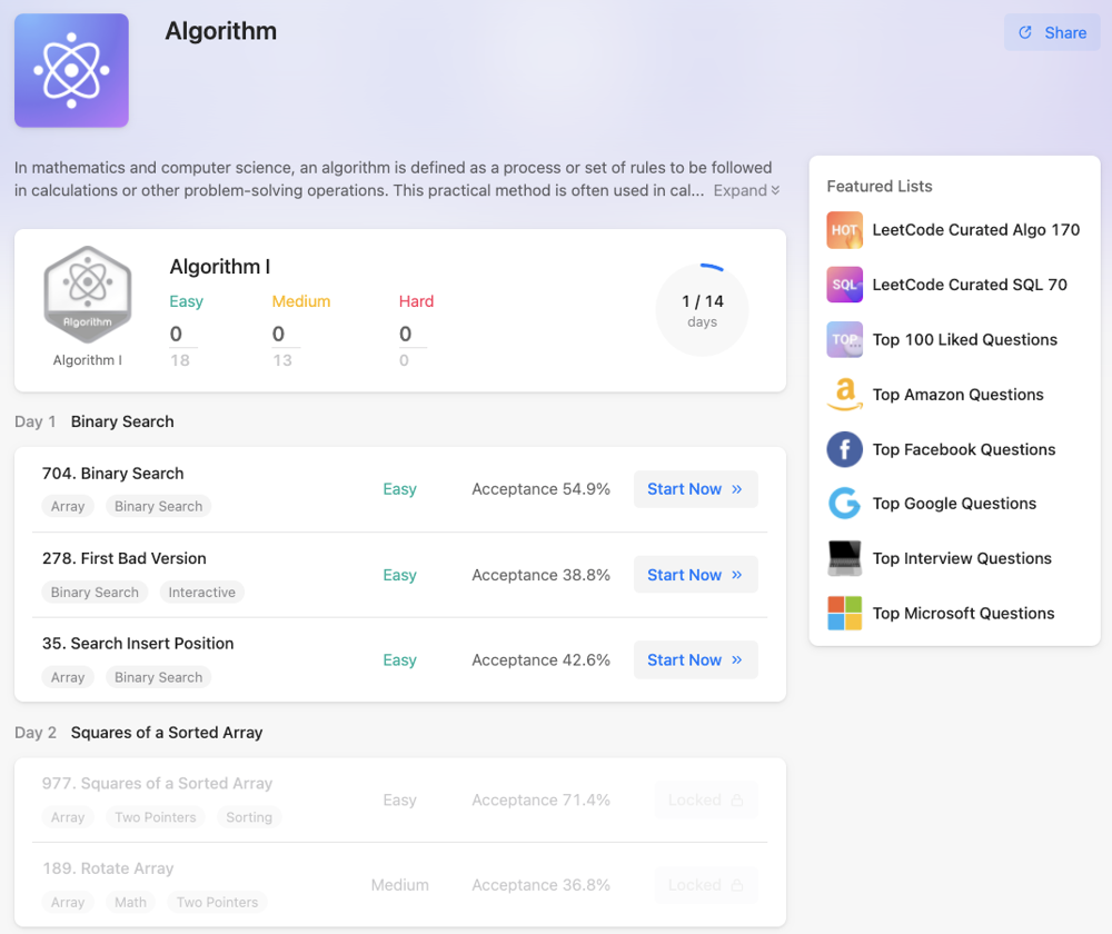Introducing New Feature Study Plan LeetCode Discuss