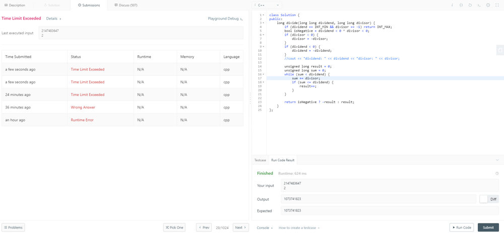 Time Exceeded Error But Works Fine When I Test It Leetcode Discuss